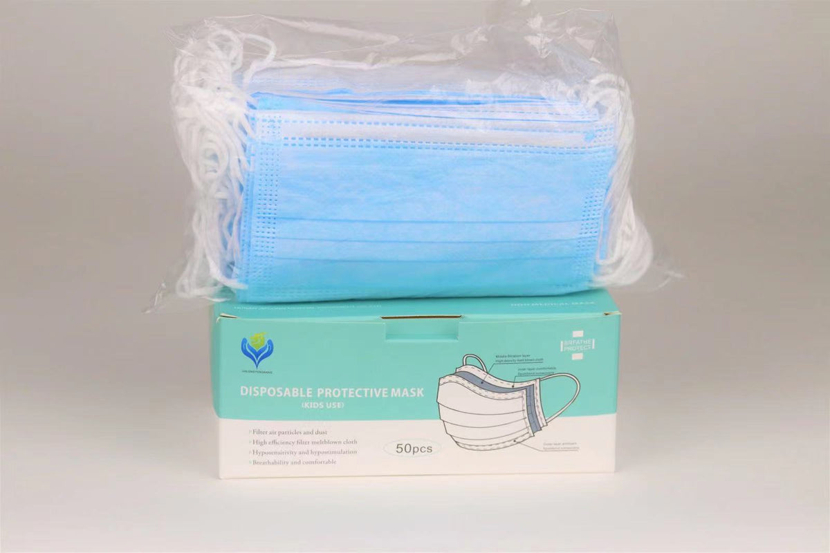 CHILDREN'S 3 PLY DISPOSABLE MASKS - BULK CASE OF 2,000 MASKS – Wabii PPE